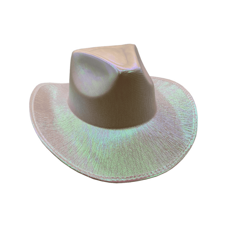 Sombrero vaquero plateado holográfico - Party Center