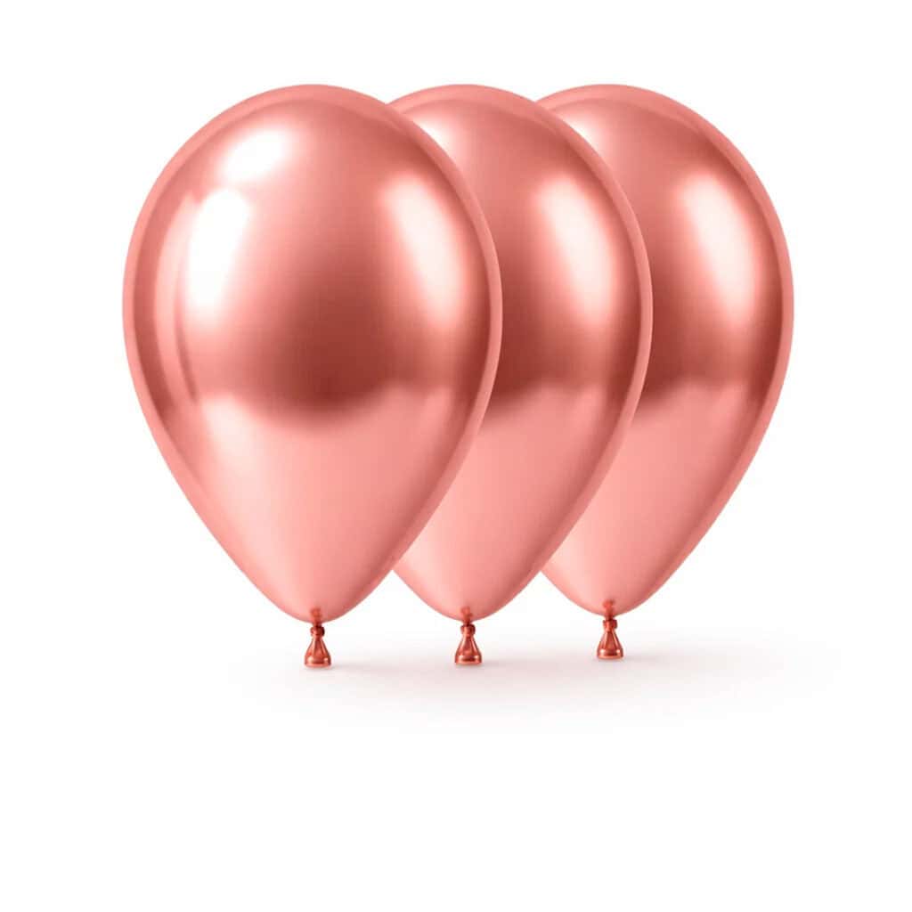 Globo Látex Rose Gold Cromado 12" | 25 unidades - Party Center